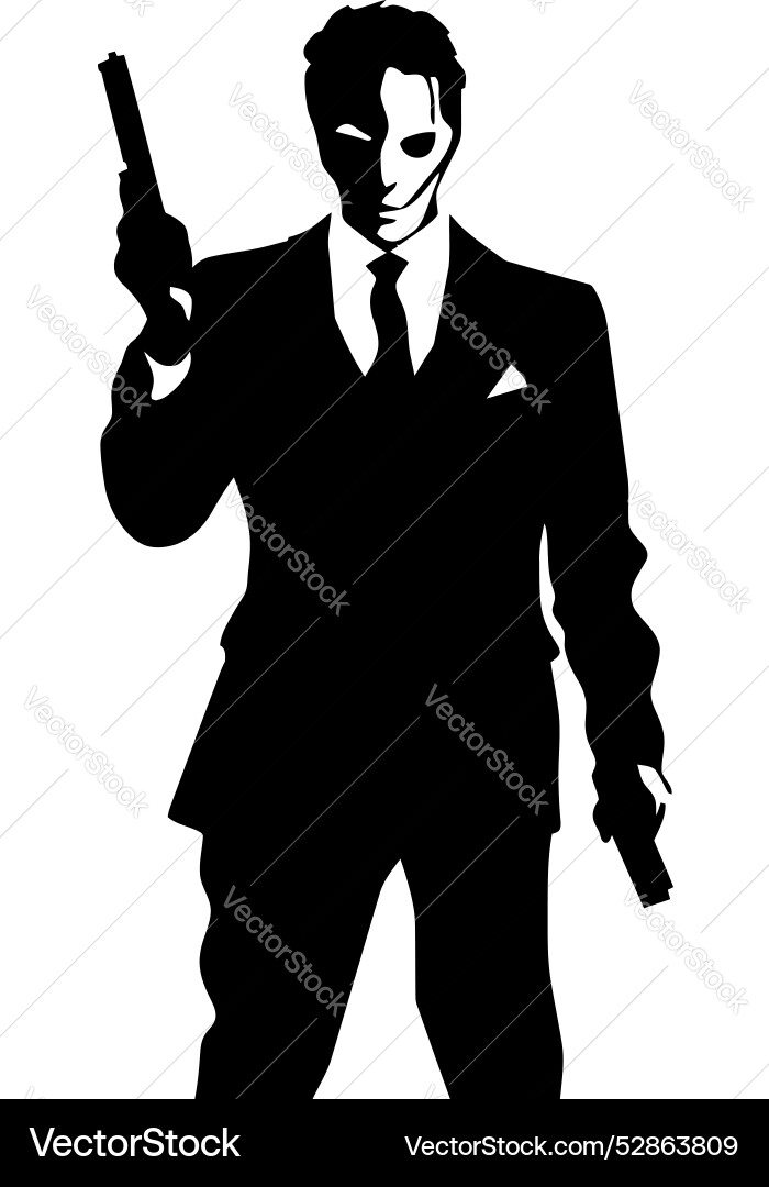 Grim grimace psycho killer logo symbol horrifying Vector Image