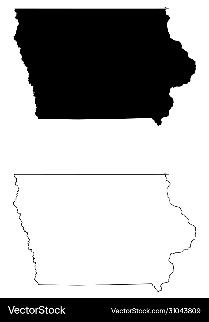 Iowa ia state map usa Lizenzfreies Vektorbild