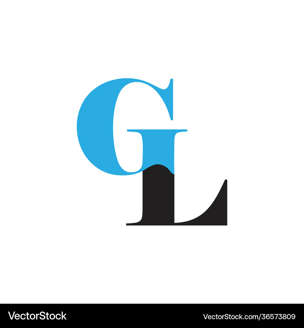 Letter gl linked geometric simple logo Royalty Free Vector