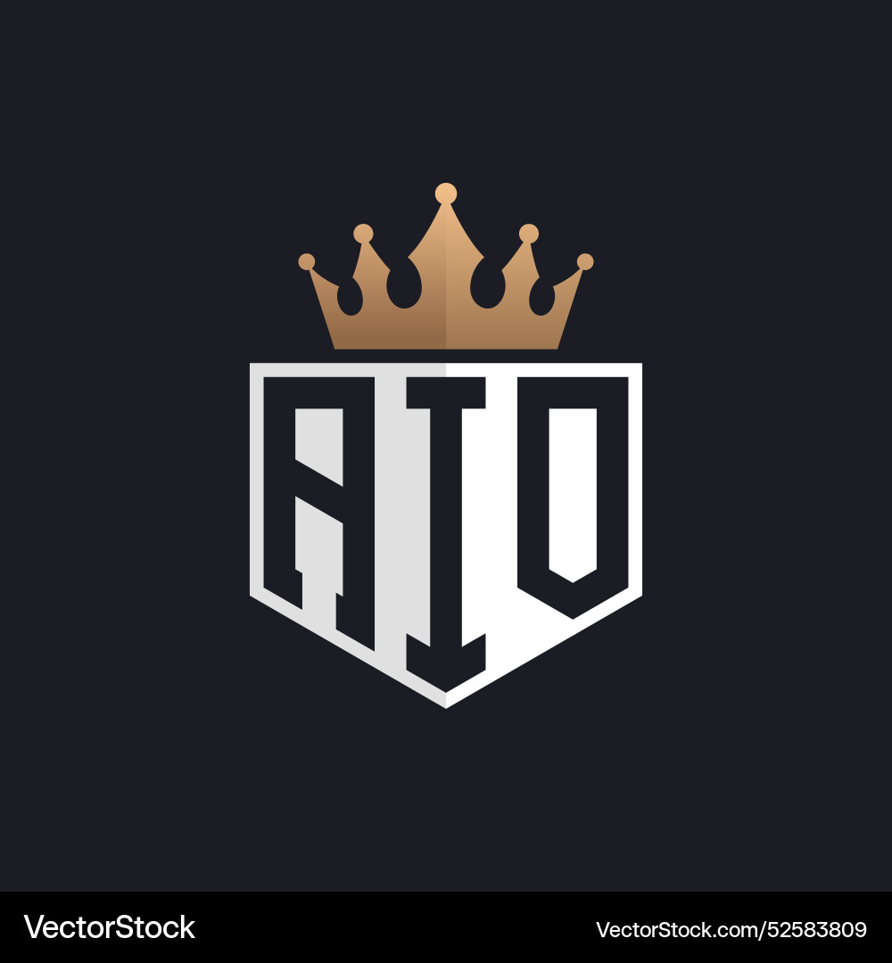Luxury aio logo with crown elegant initials Vector Image