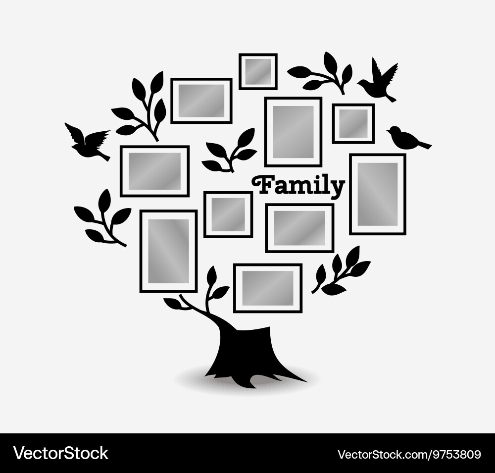 Memories tree with frames Royalty Free Vector Image