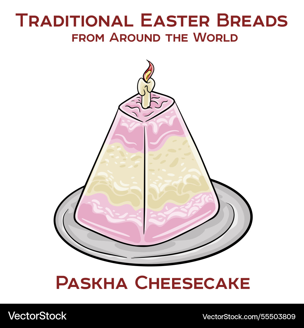 Paskha cheesecake is a traditional russian easter Vector Image