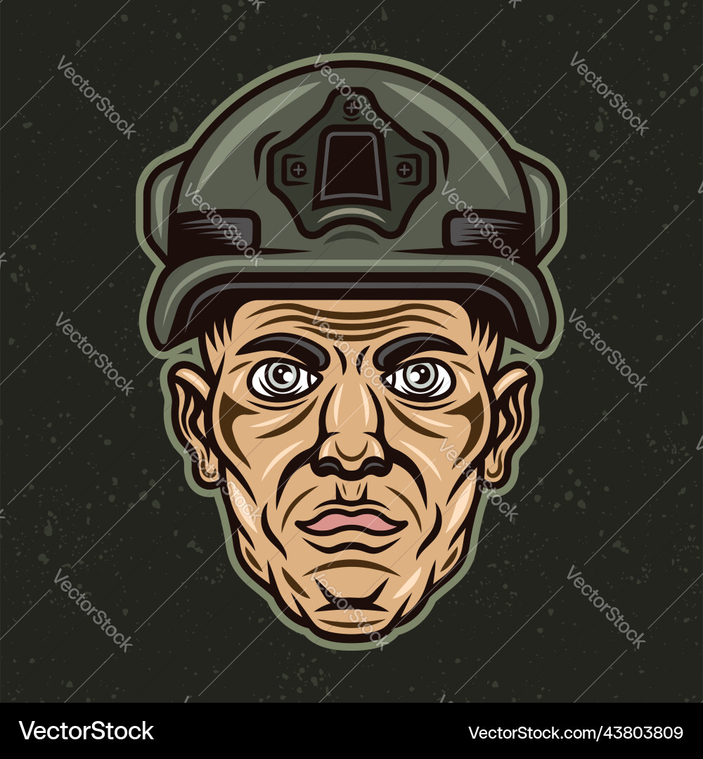 Soldier head infantryman Royalty Free Vector Image