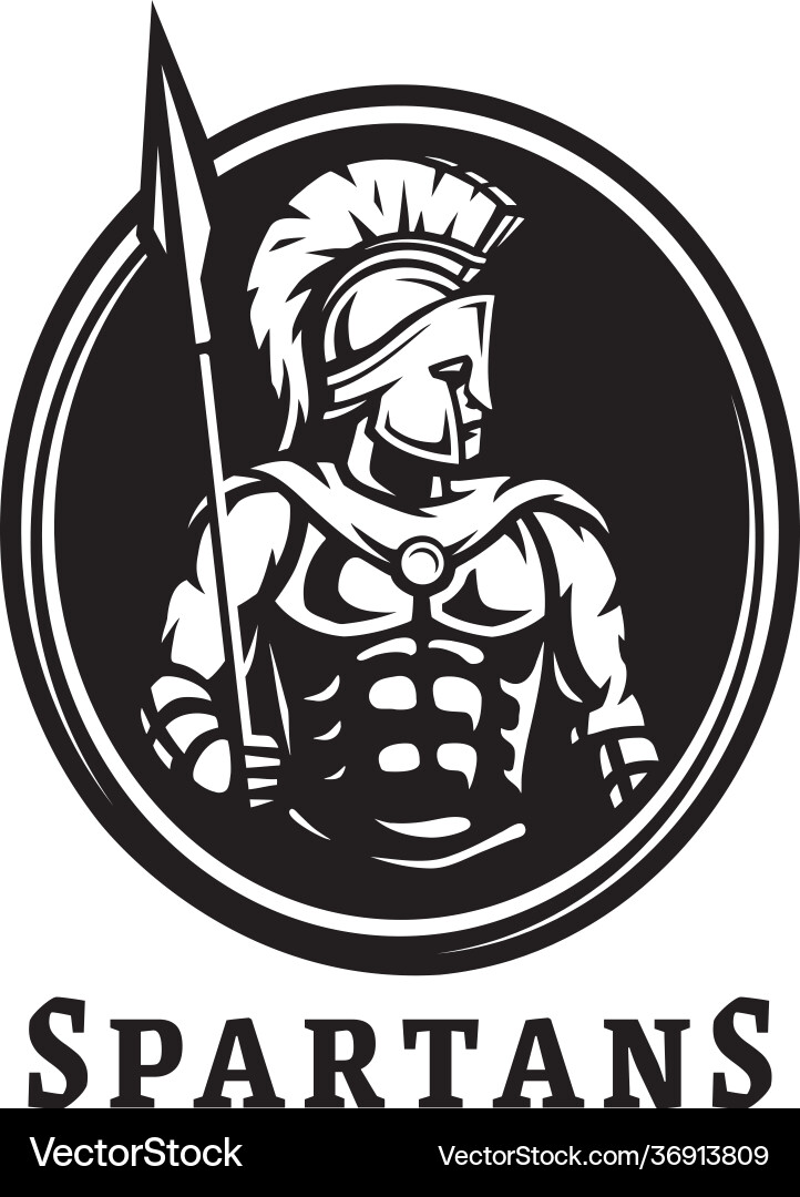 Spartan warrior in armor symbol logo Royalty Free Vector