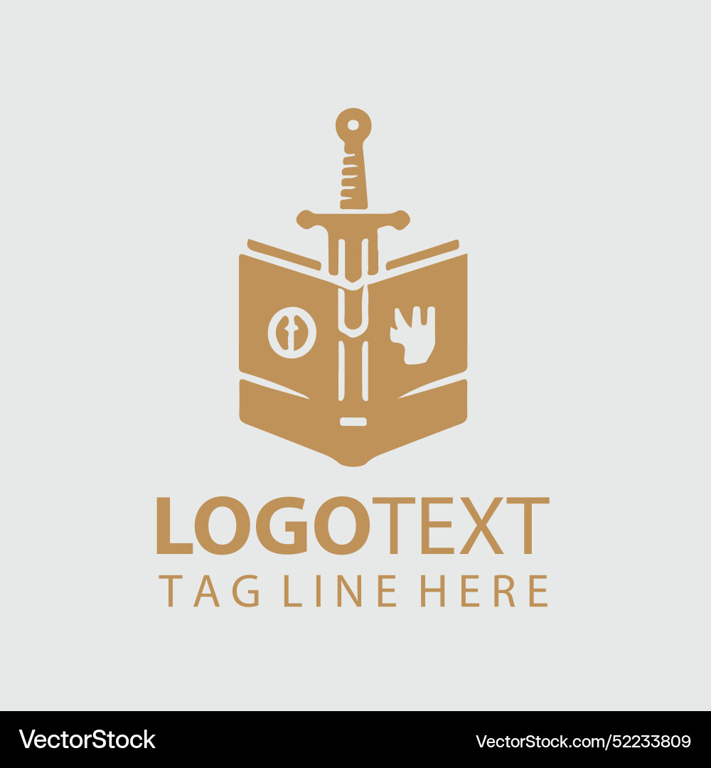 Sword book logo Royalty Free Vector Image - VectorStock