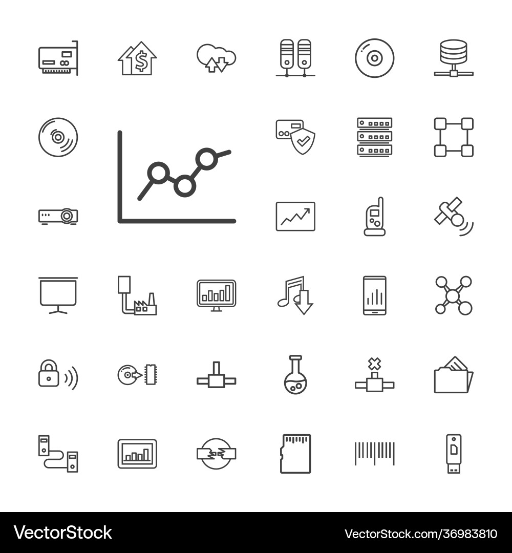 33 data icons Royalty Free Vector Image - VectorStock