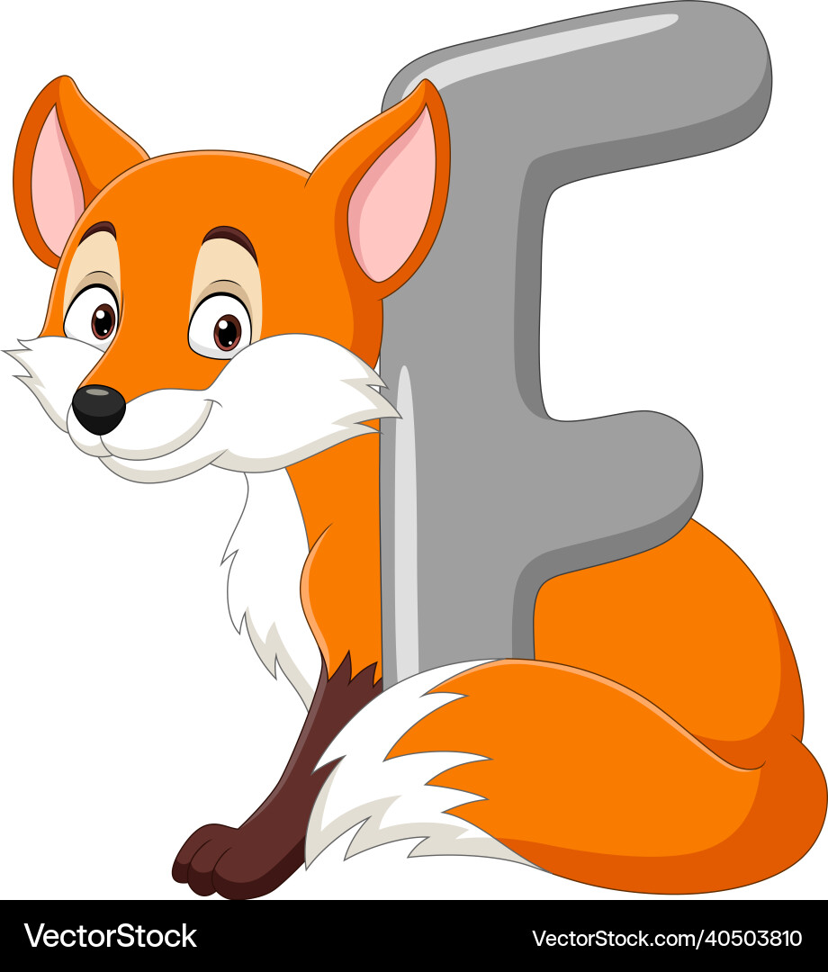 Alphabet letter f for fox Royalty Free Vector Image