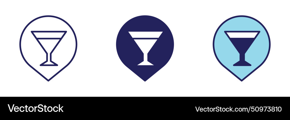 Bar pin icon - navigation set Royalty Free Vector Image