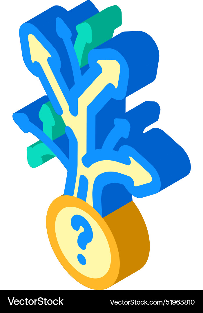 Decision making business process isometric icon Vector Image