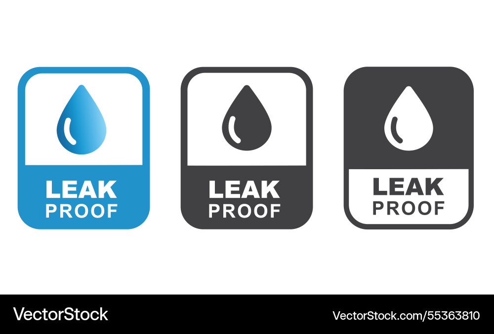 Leak proof - sticker information sign Royalty Free Vector