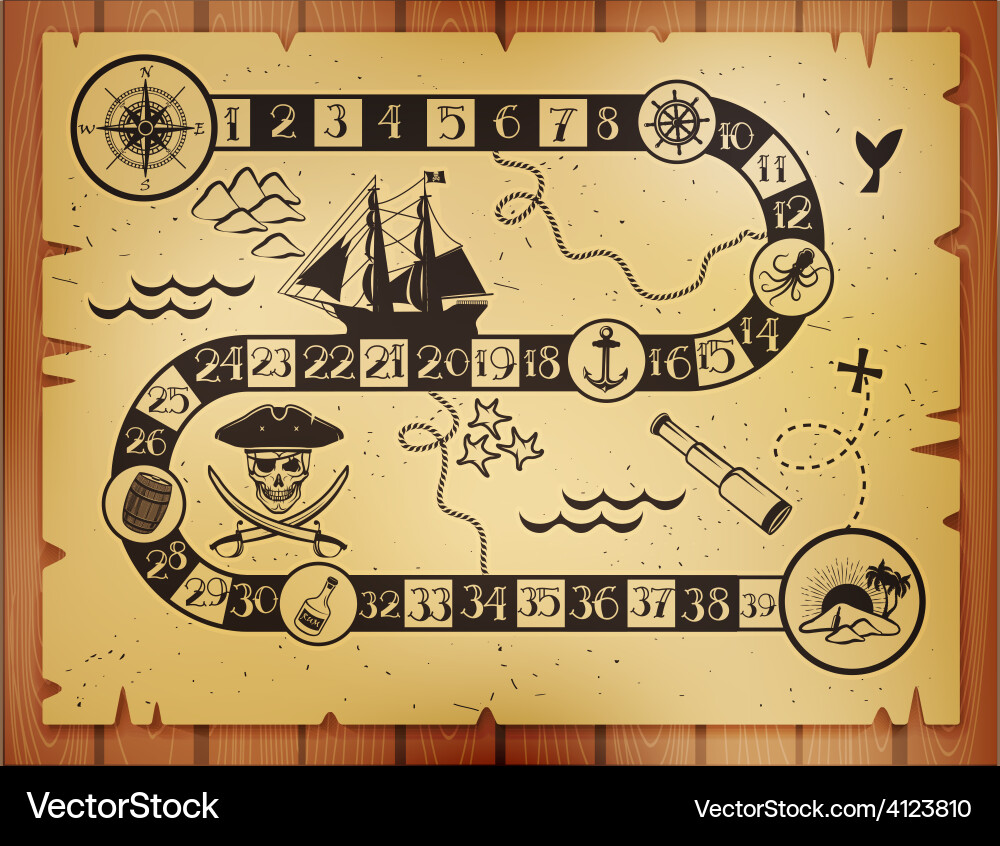 Pirate map Royalty Free Vector Image - VectorStock