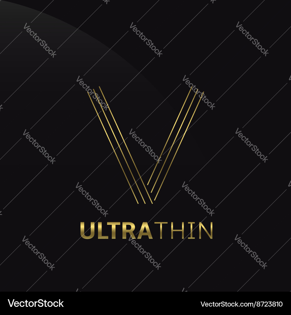 Ultrathin v letter Royalty Free Vector Image - VectorStock