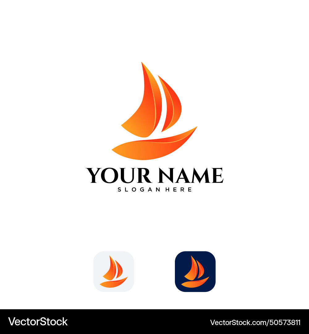 Abstract and modern sailing boat logo design Vector Image