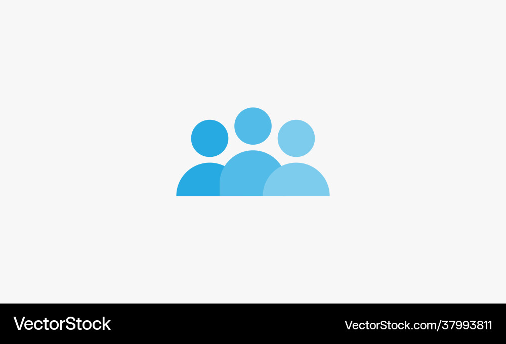 Blue people group modern icon Royalty Free Vector Image