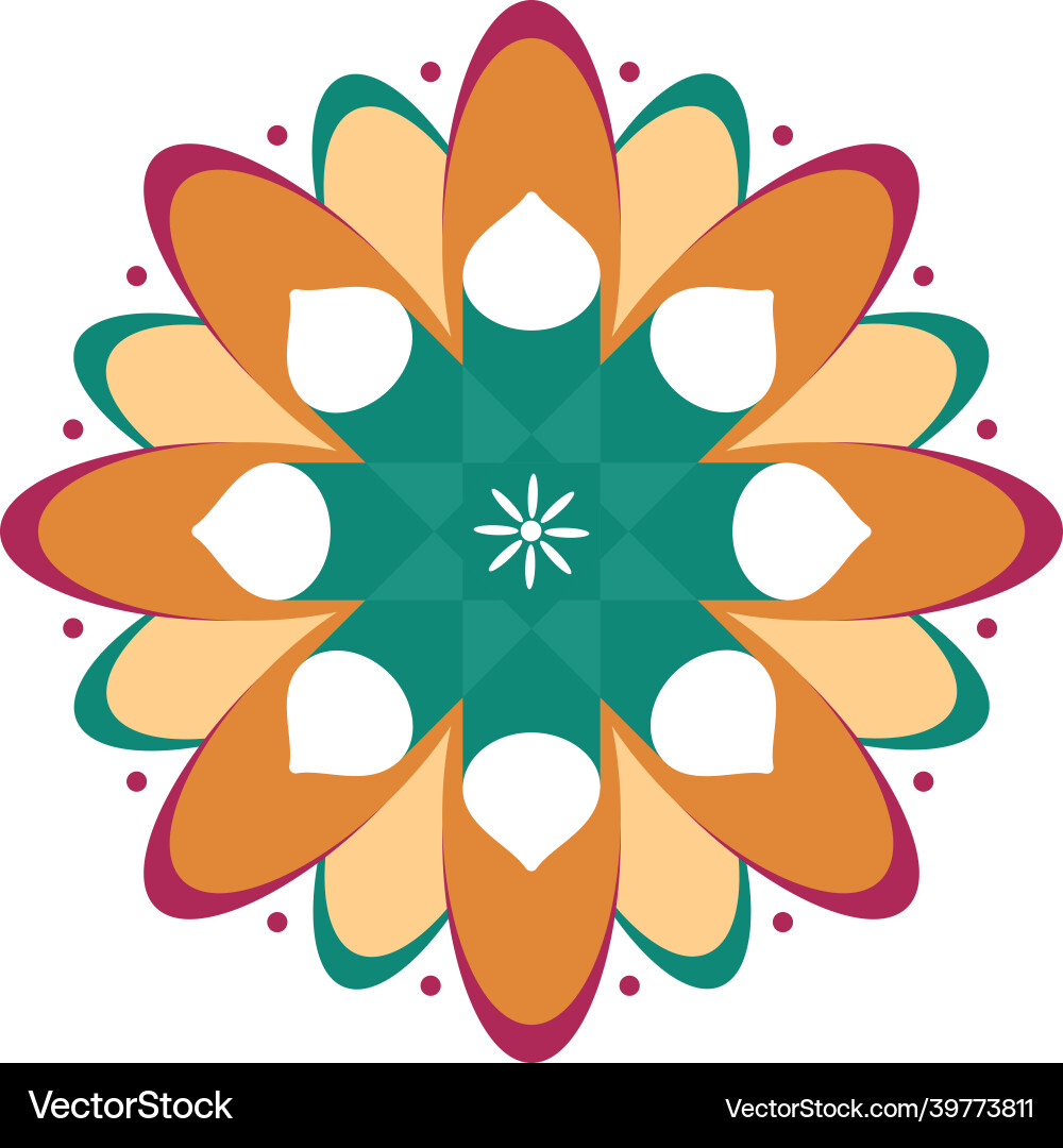 Colorful indian rangoli Royalty Free Vector Image