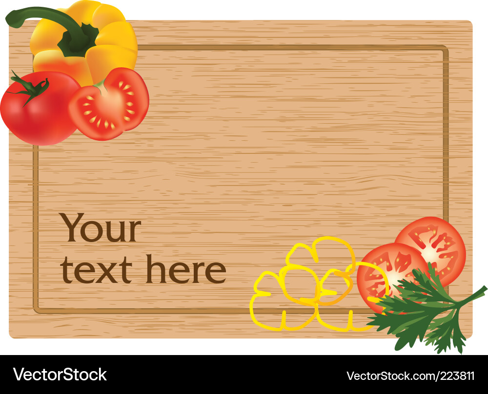 Fresh Vegetables Chopping Board Royalty Free Vector Image