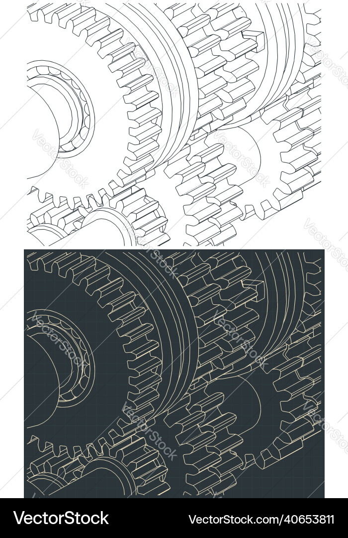 Gearbox mechanism close up Royalty Free Vector Image