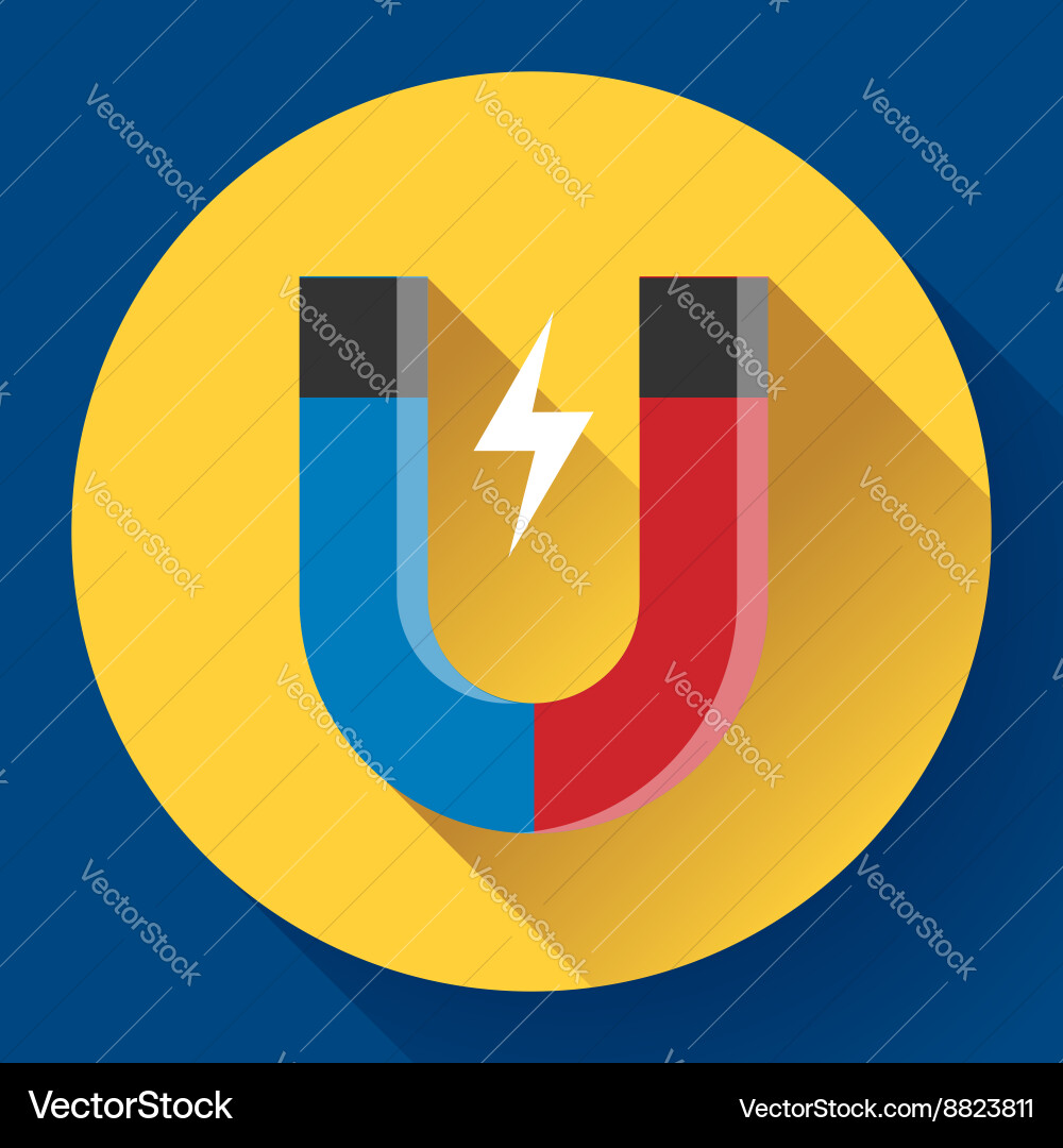 Icon horseshoe magnet symbol magnetism Royalty Free Vector
