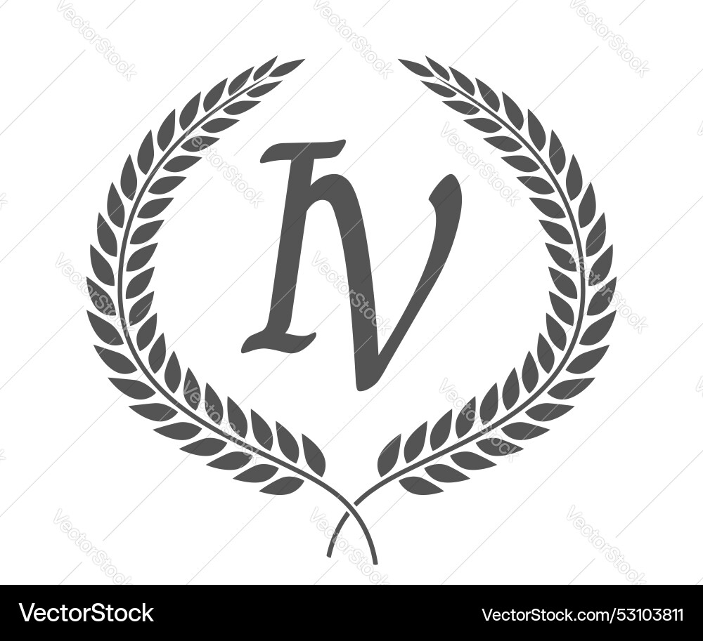 Initial letter i and v iv monogram logo design Vector Image