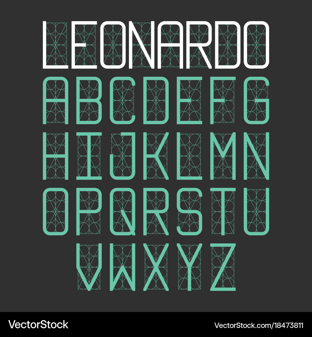 Thin line font Royalty Free Vector Image - VectorStock