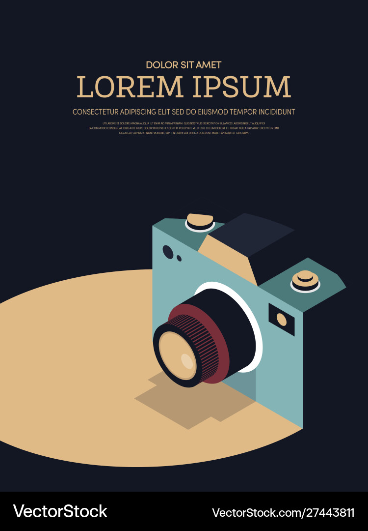 Vintage retro camera poster background Royalty Free Vector