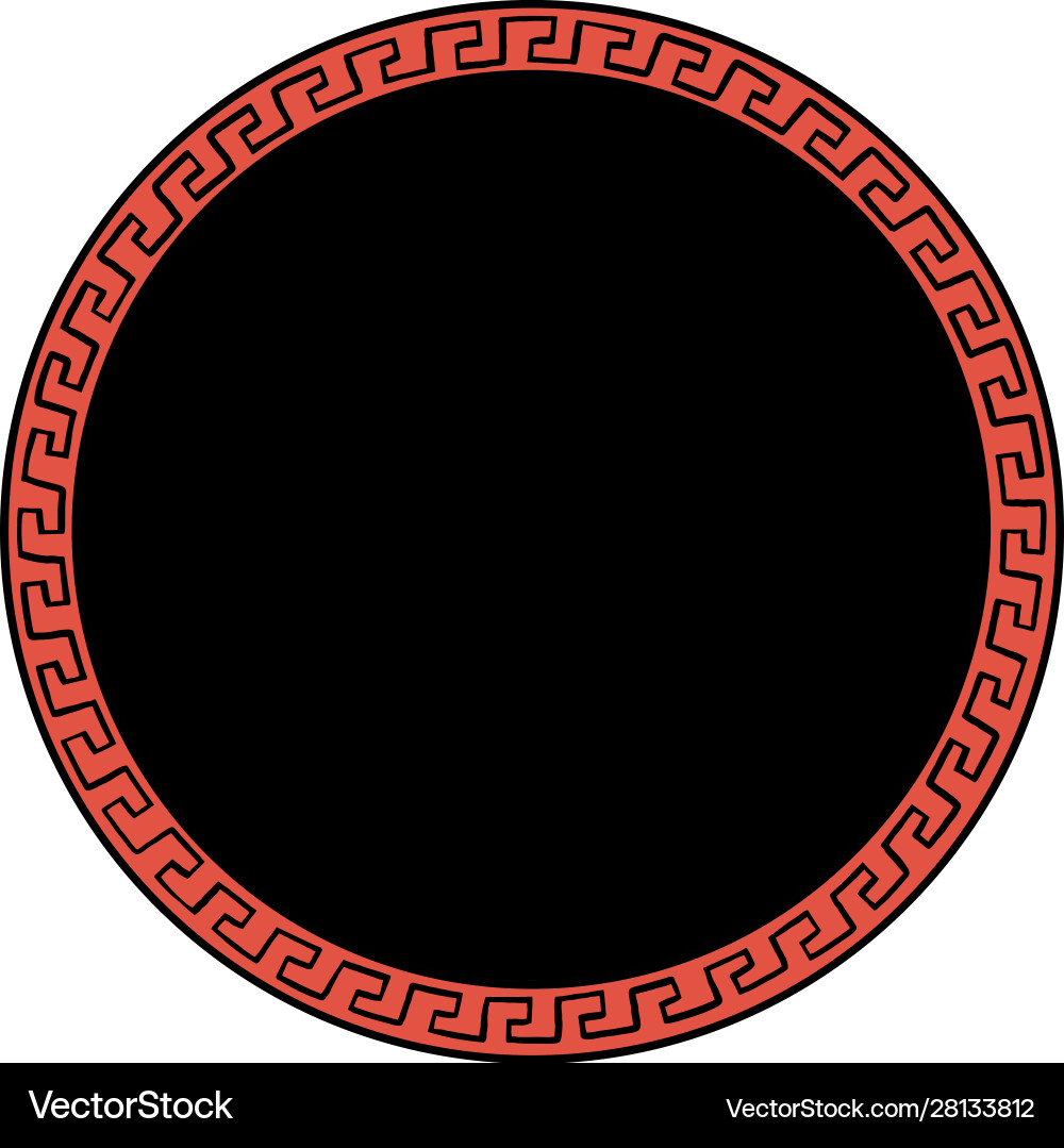 Ancient greek ornament round background Royalty Free Vector