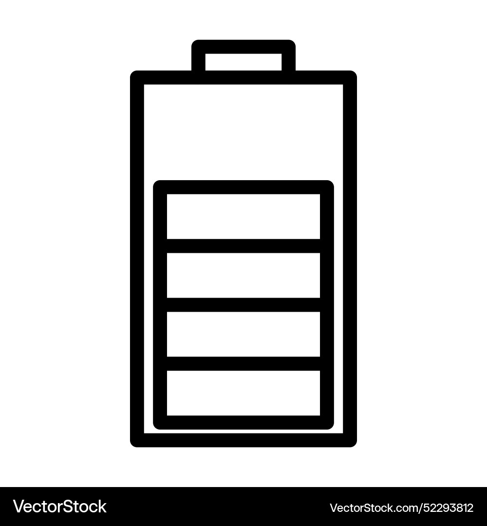 Battery icon linear logo mark in black and white Vector Image