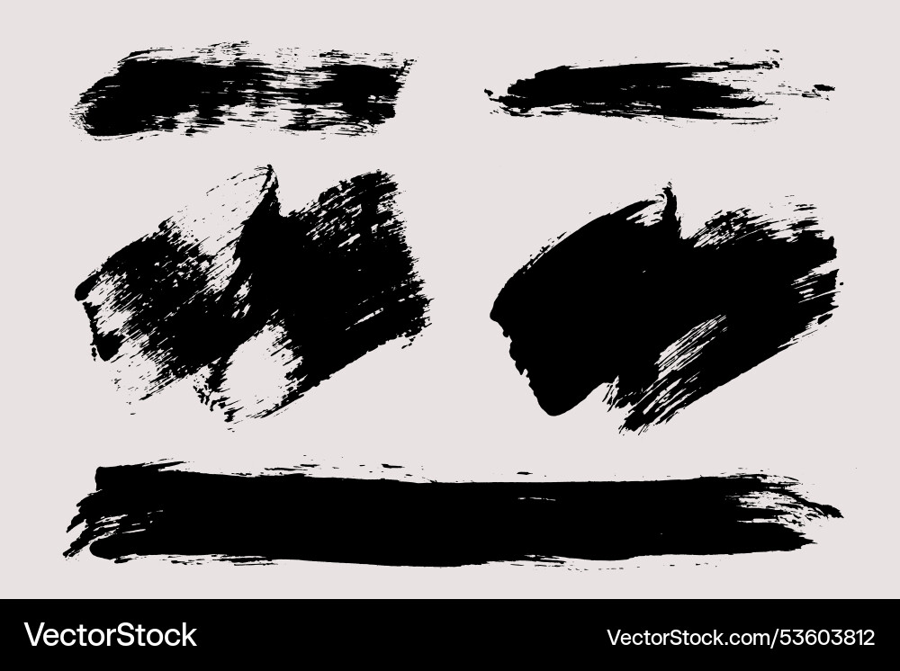 Brush strokes painted rectangles set Royalty Free Vector