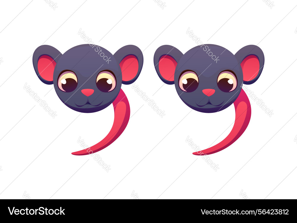 Cartoon quotation symbol as funny mice faces Vector Image