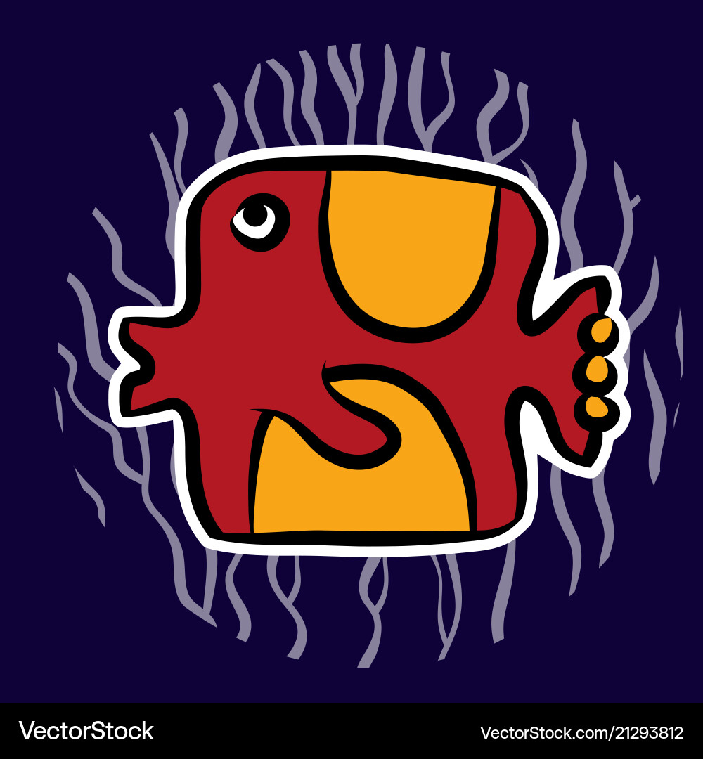 Exotic square fish Royalty Free Vector Image - VectorStock