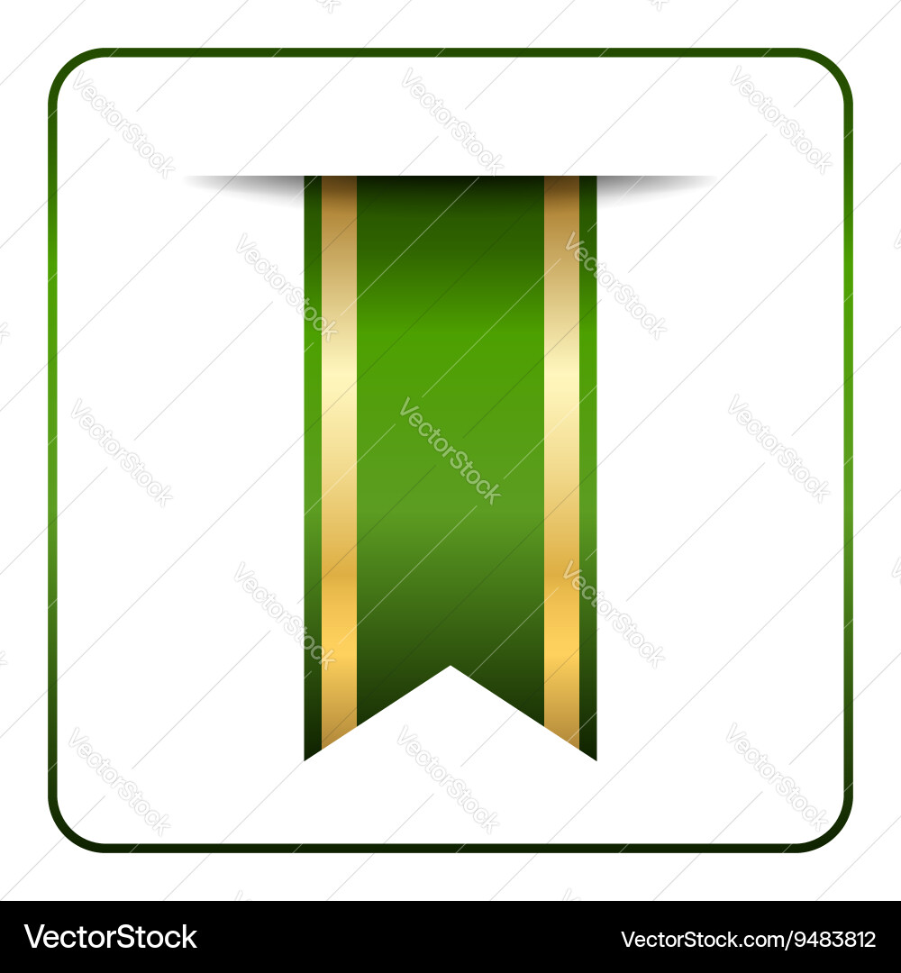 Green gold bookmark Royalty Free Vector Image - VectorStock