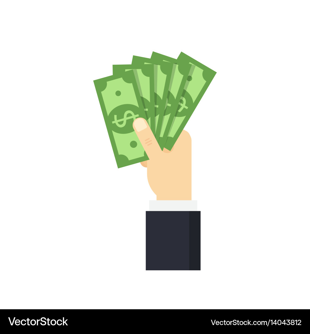 Hand Holding Money Royalty Free Vector Image - VectorStock
