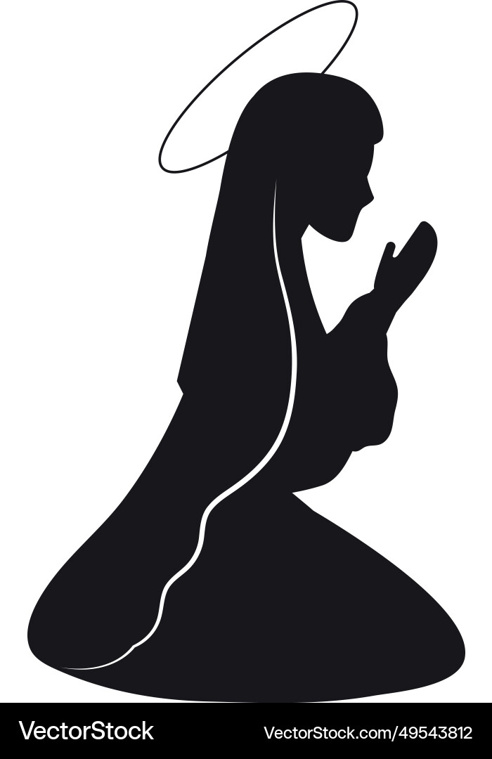 Mary silhouette icon Royalty Free Vector Image