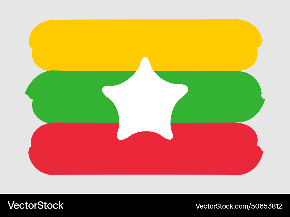 Painted flag of myanmar Royalty Free Vector Image