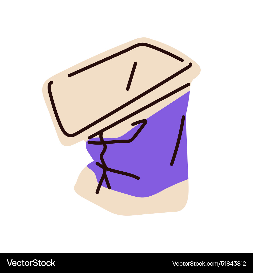 Plastic waste crumpled squeezed container used Vector Image