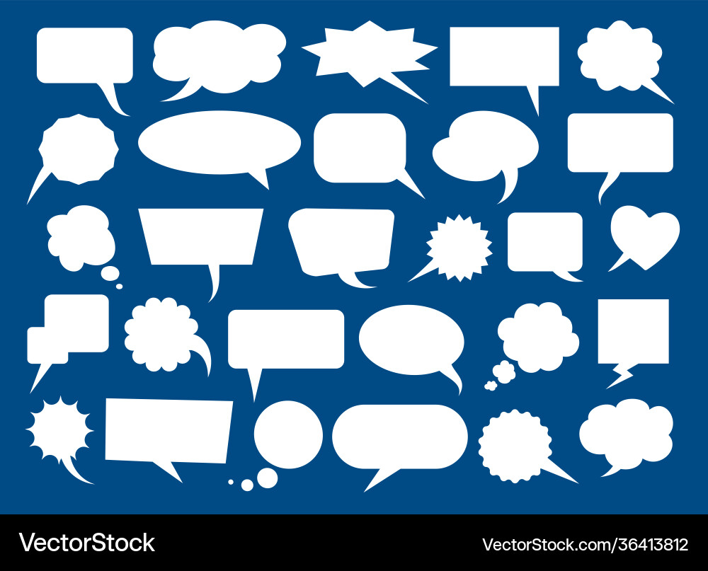 Speech bubbles blank boxes Royalty Free Vector Image