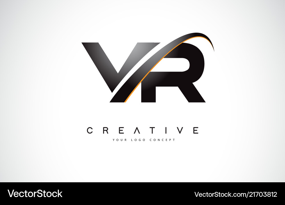 Vr v r swoosh Buchstaben Logo Design mit modernem Vektorbild