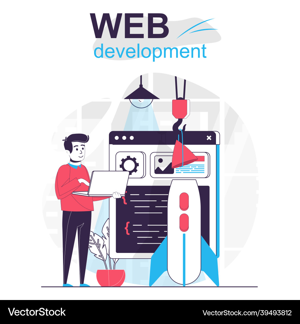 Webentwicklung isoliert Cartoon Konzept Lizenzfreier Vektor