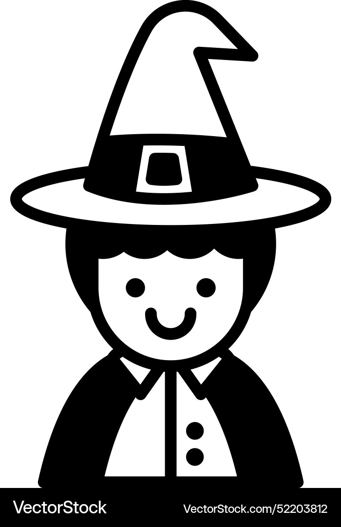 Witch icon in line style Royalty Free Vector Image