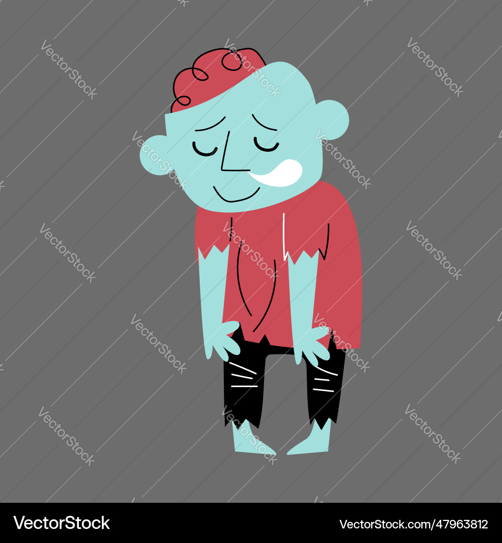 Zombie is sleepwalking halloween cartoon Vector Image