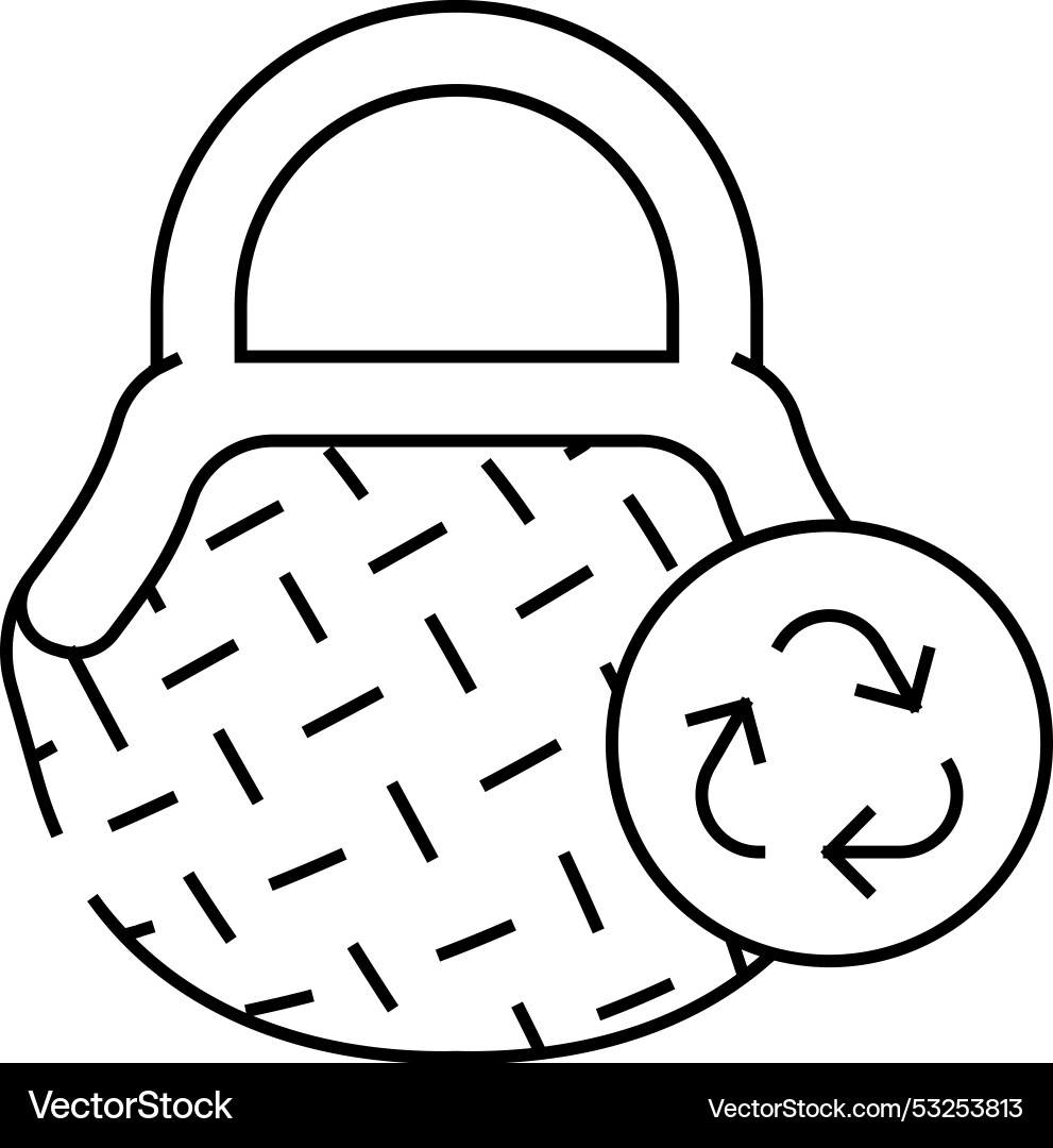 Bag zero waste line icon Royalty Free Vector Image