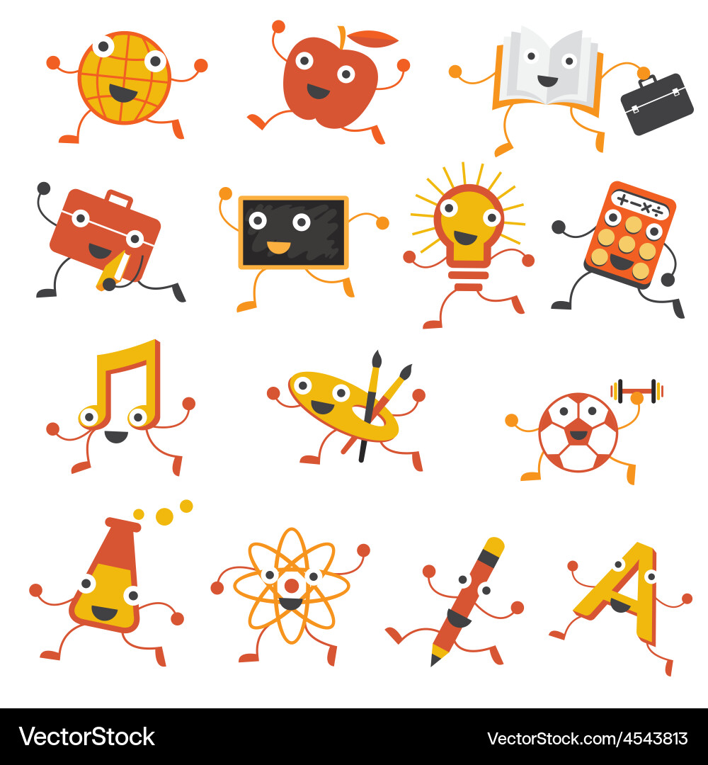 Education characters set Royalty Free Vector Image