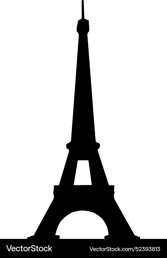 Eiffel tower silhouette Royalty Free Vector Image