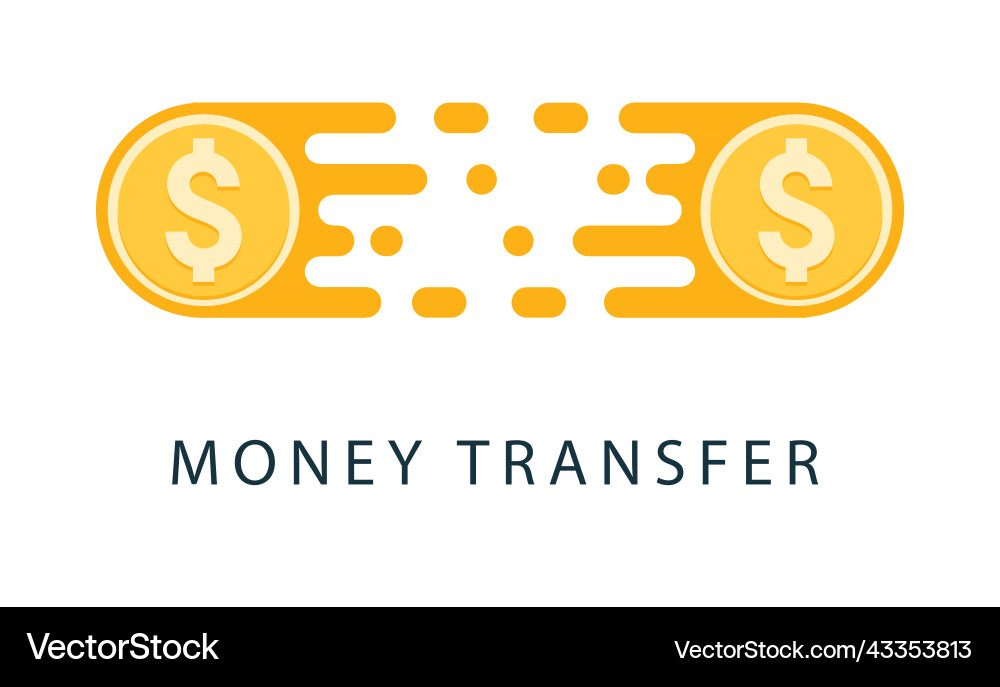 Fast send money transfer funds payment coin Vector Image