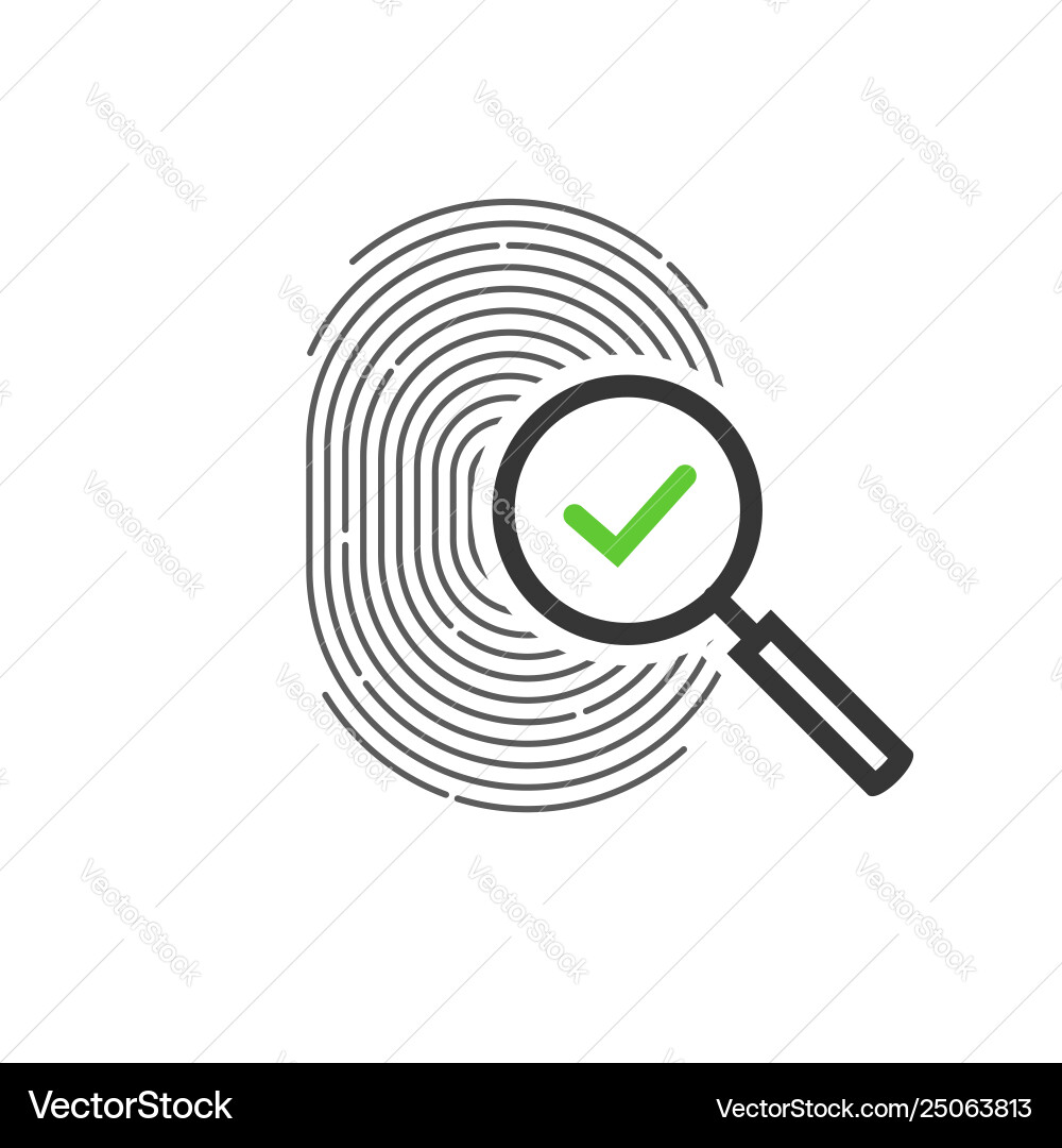 Fingerprint identification check or access Vector Image