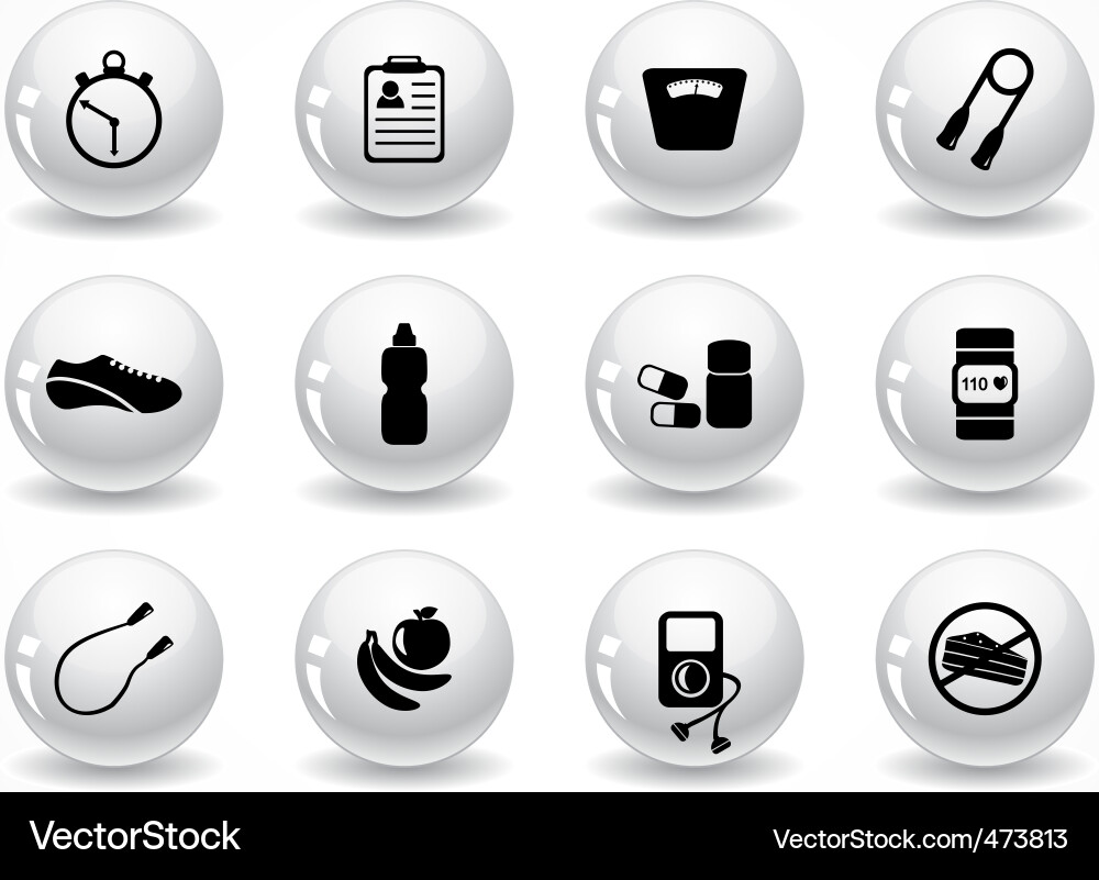 Fitness Icon Set Royalty Free Vector Image - VectorStock