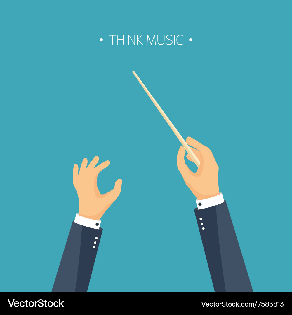 Flat background orchestra Royalty Free Vector Image