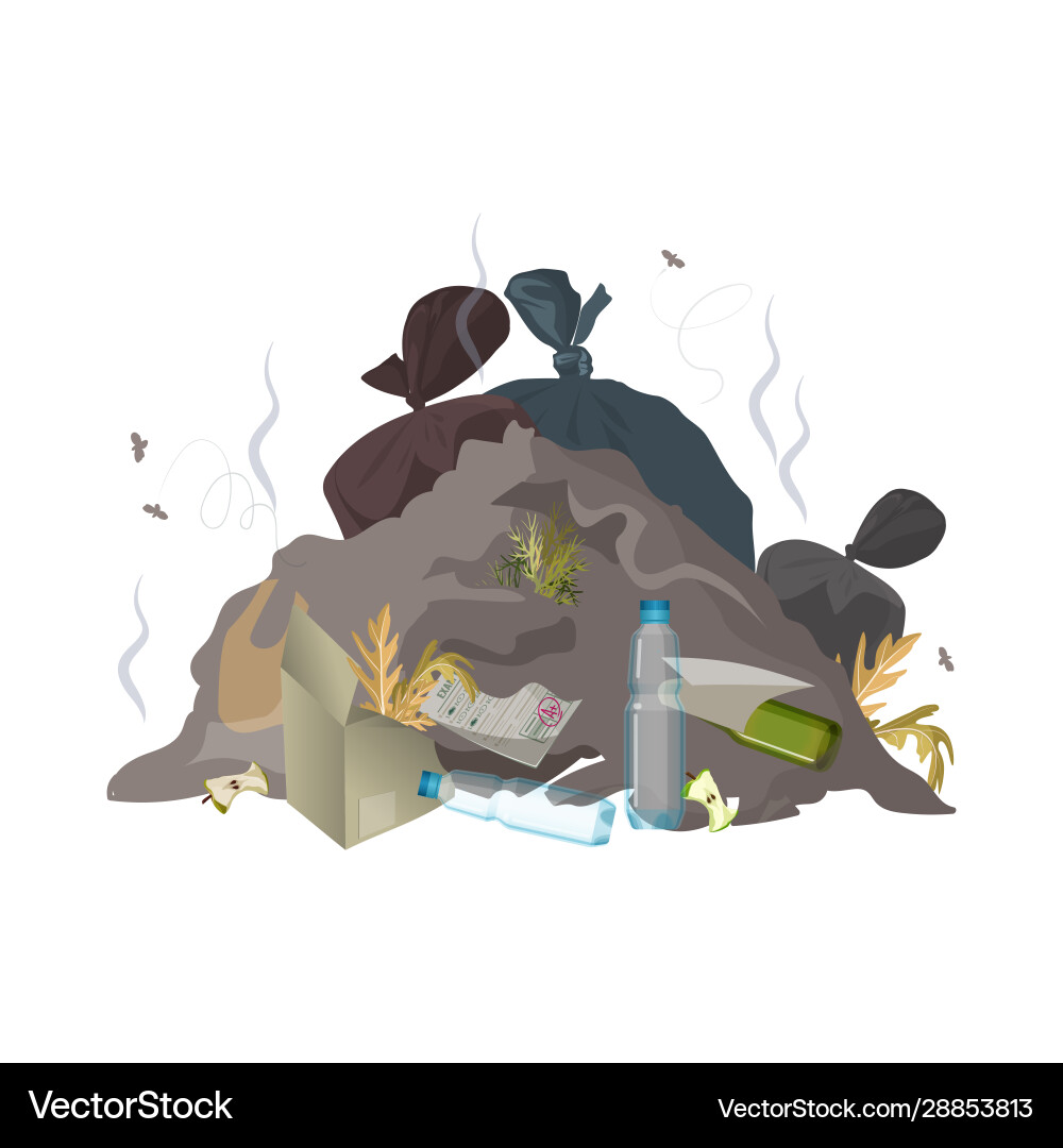 Garbage dump trash rubbish and waste environment Vector Image