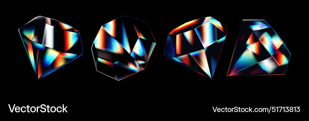 Glass diamond set Royalty Free Vector Image - VectorStock