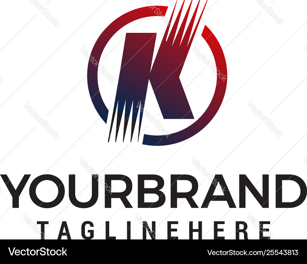 Letter K Technology Logo Concept Royalty Free Vector Image